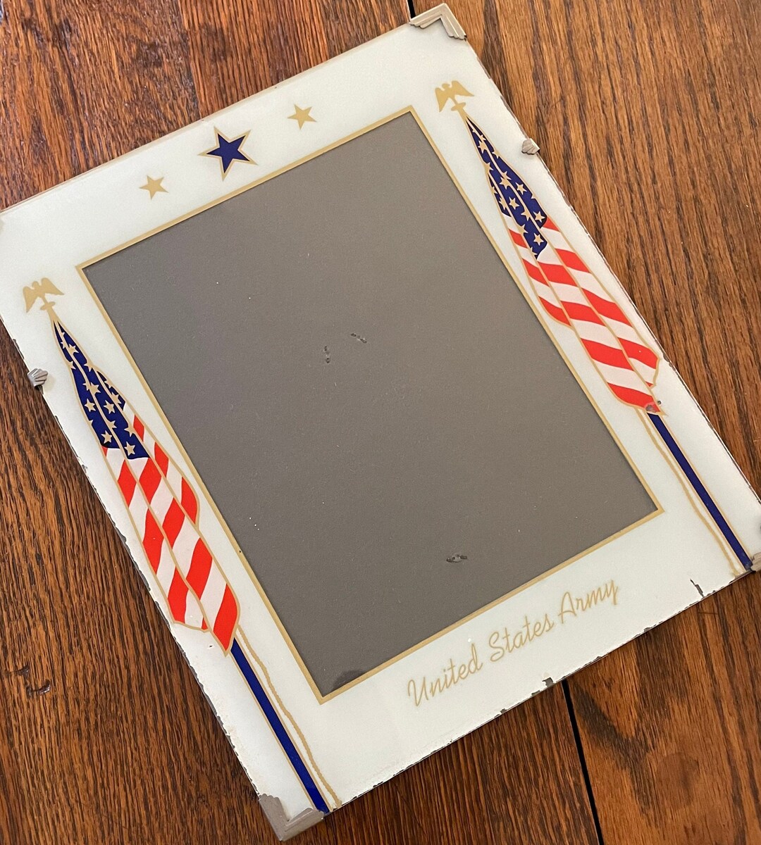 Vintage Reverse Painted Glass Picture Frame 1940's WWII Patriotic Art ...