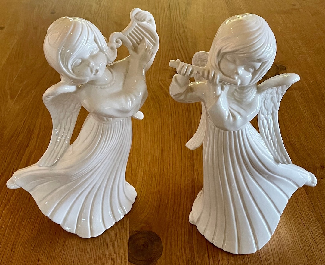 Vintage Ceramic Angels Harp or Flute Atlantic Mold Large - Etsy