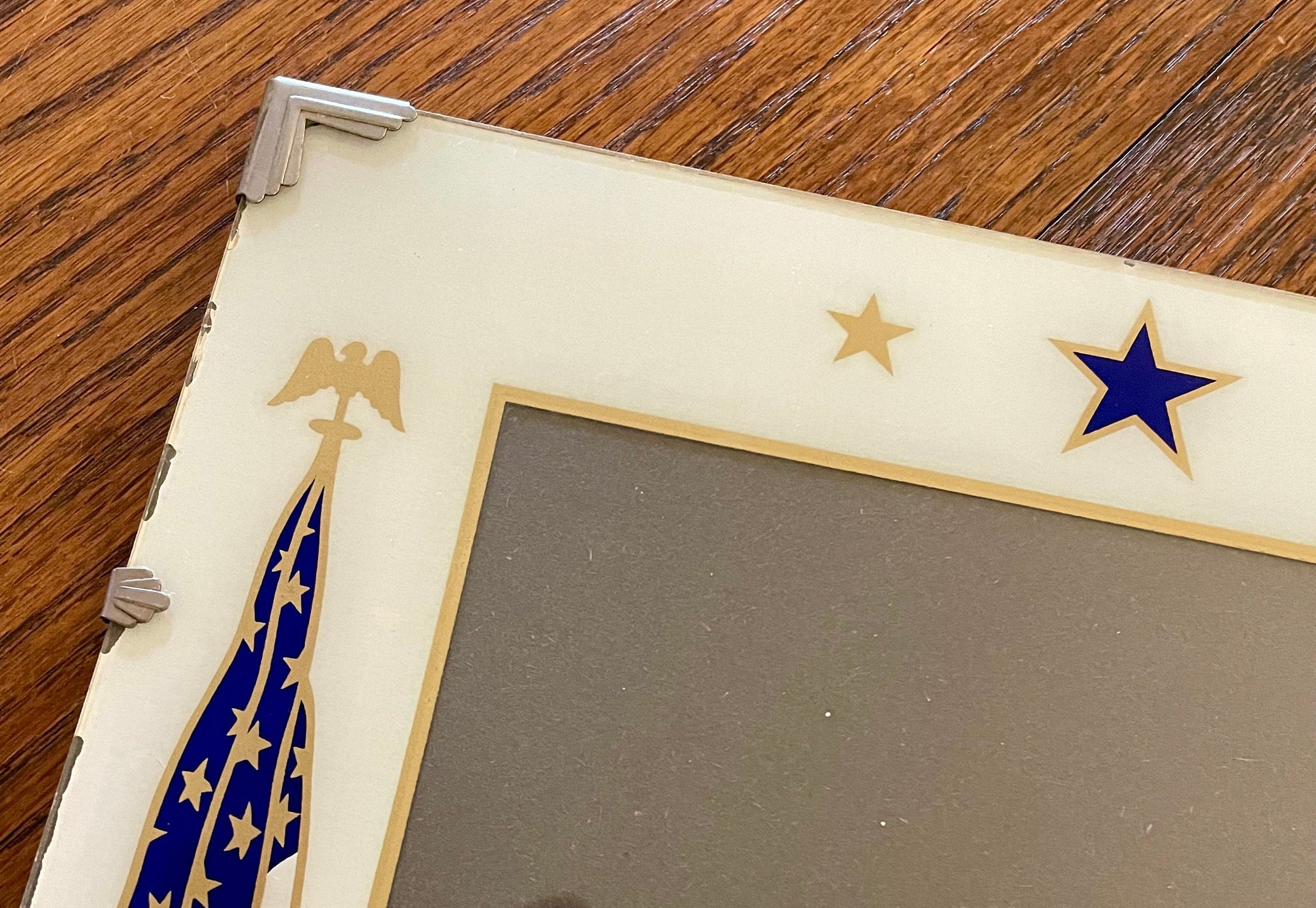 Vintage Reverse Painted Glass Picture Frame 1940's WWII Patriotic Art ...