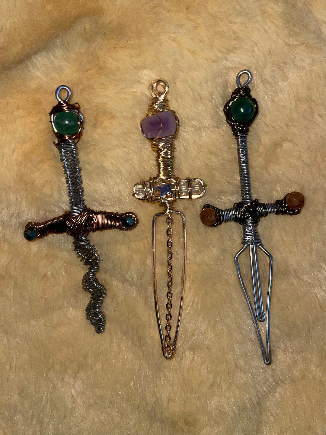 Handmade Wire Sword Pendants - Etsy