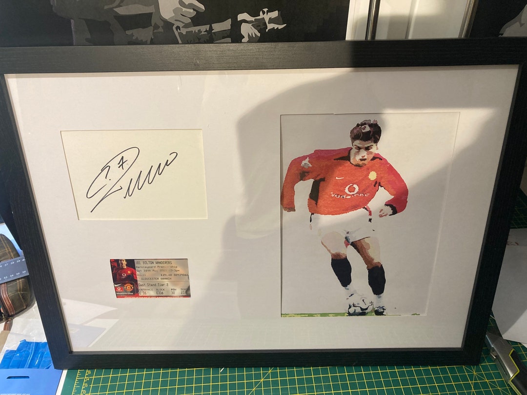 Cristiano Ronaldo Cr7 Signature With Ticket From Man Utd Debut With ...