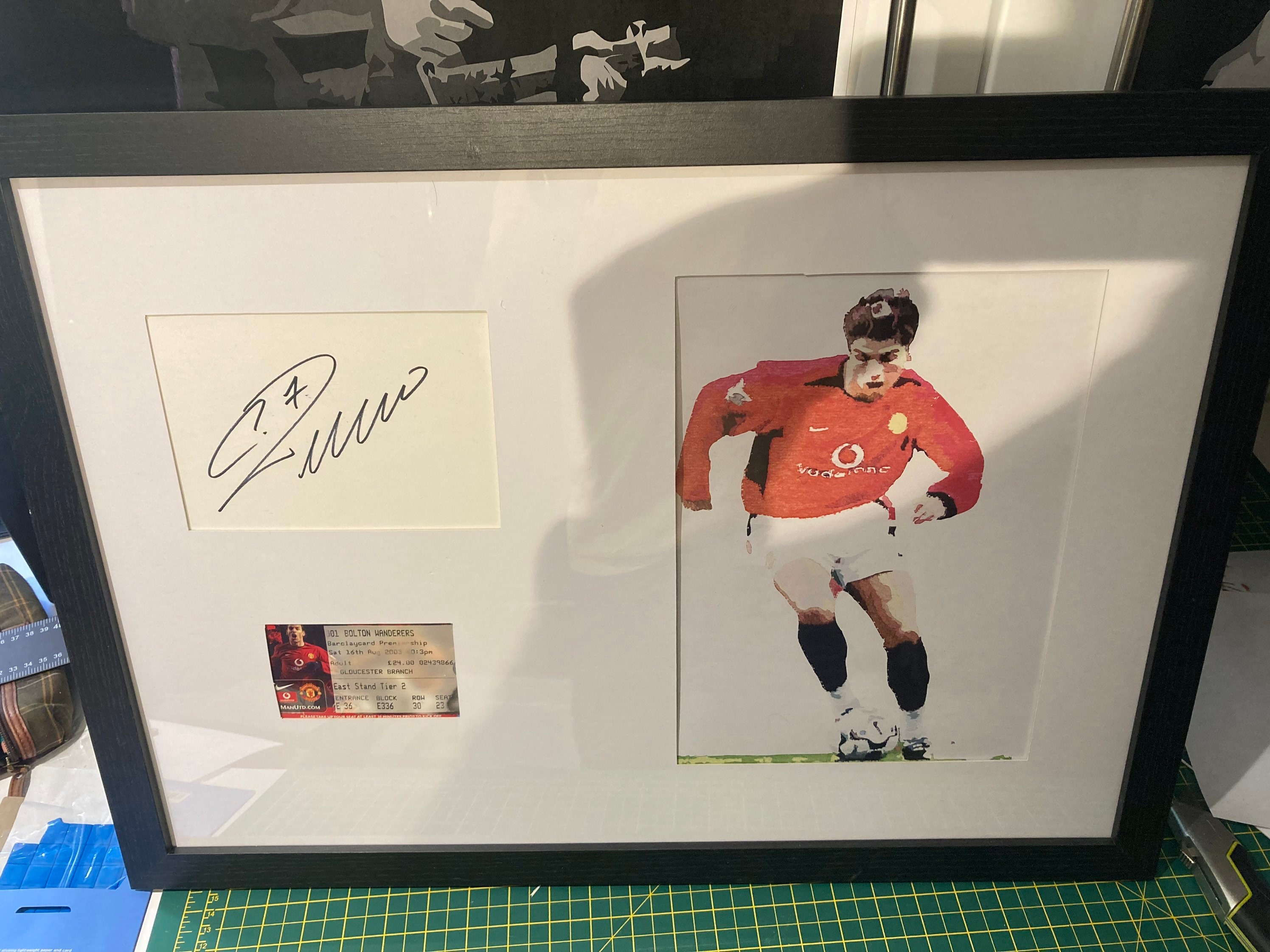 Cristiano Ronaldo Cr7 Signature With Ticket From Man Utd Debut With ...