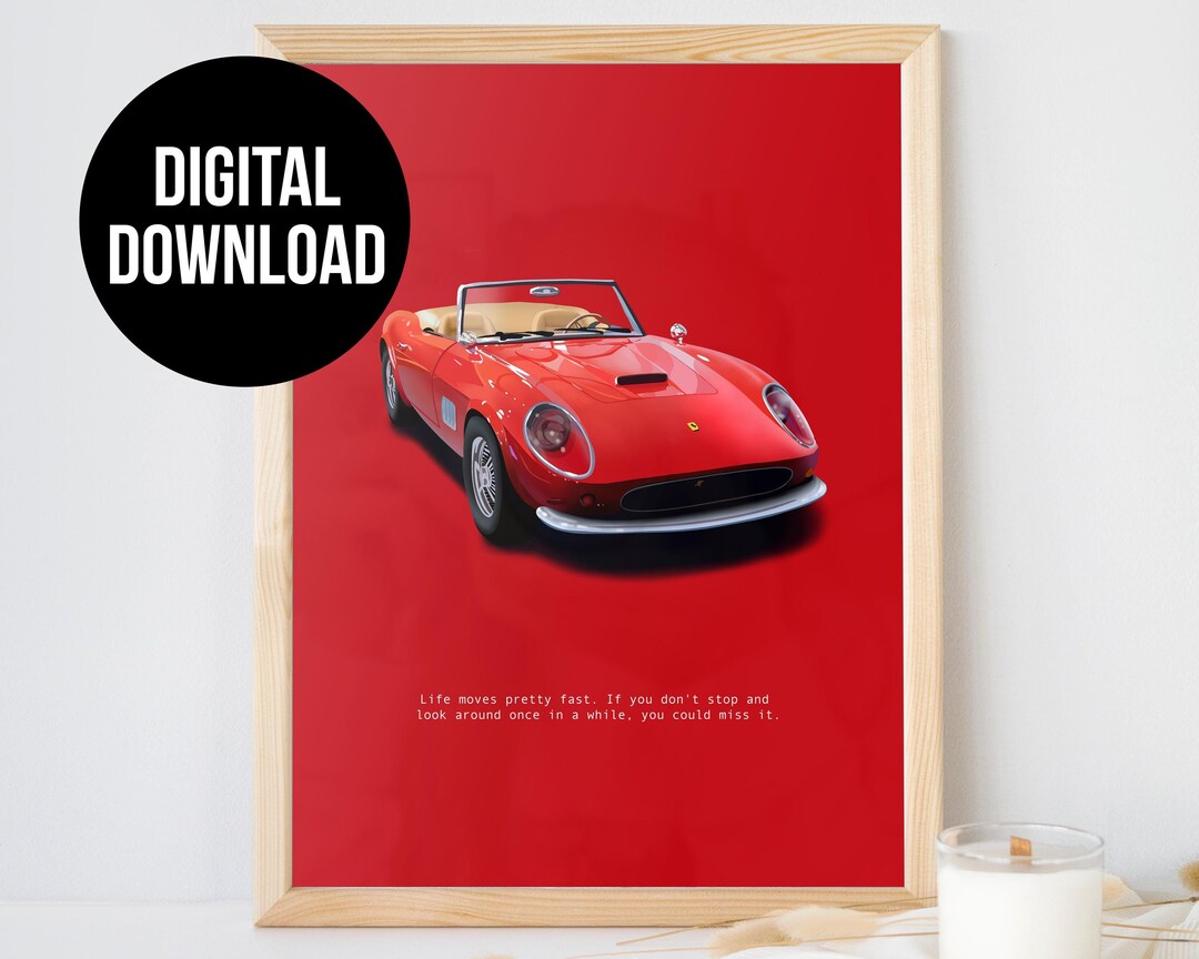 Red Ferrari, Life Moves Pretty Fast, Guess the Movie Quote, Digital ...