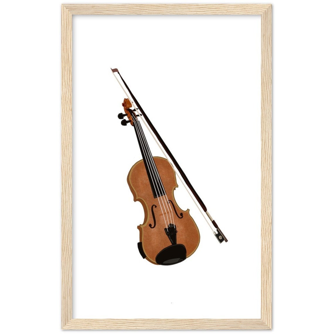 Violin Digital Wall Art Premium Matte Paper Wooden Framed Poster - Etsy