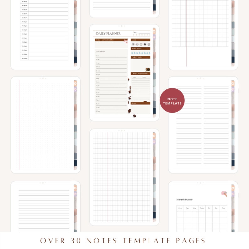 Digital Goodnote Notebook, Coffee, Note Taking Template, Digital ...