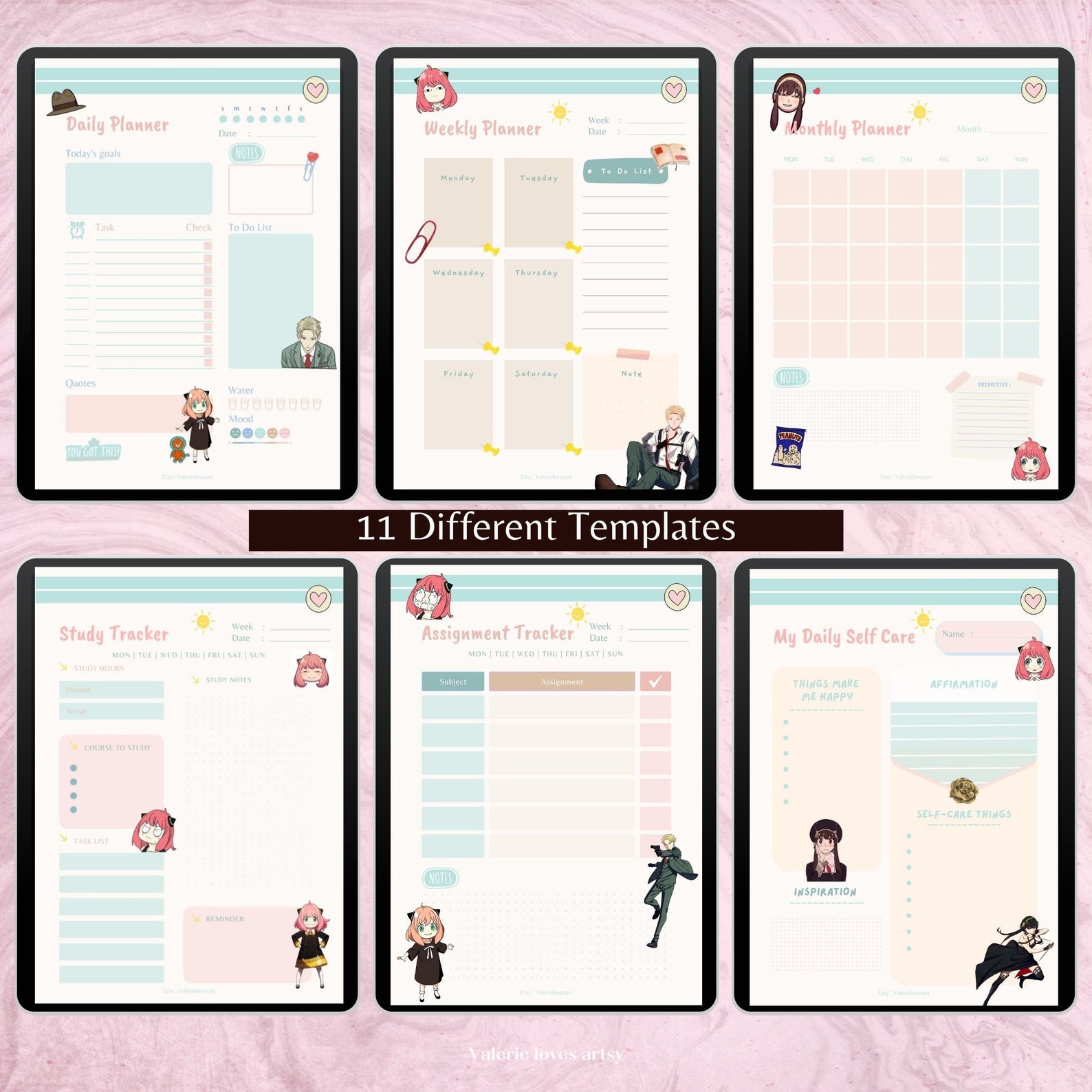 CUTE | Anime | Back to School | Undated Templates | Printable Undated ...