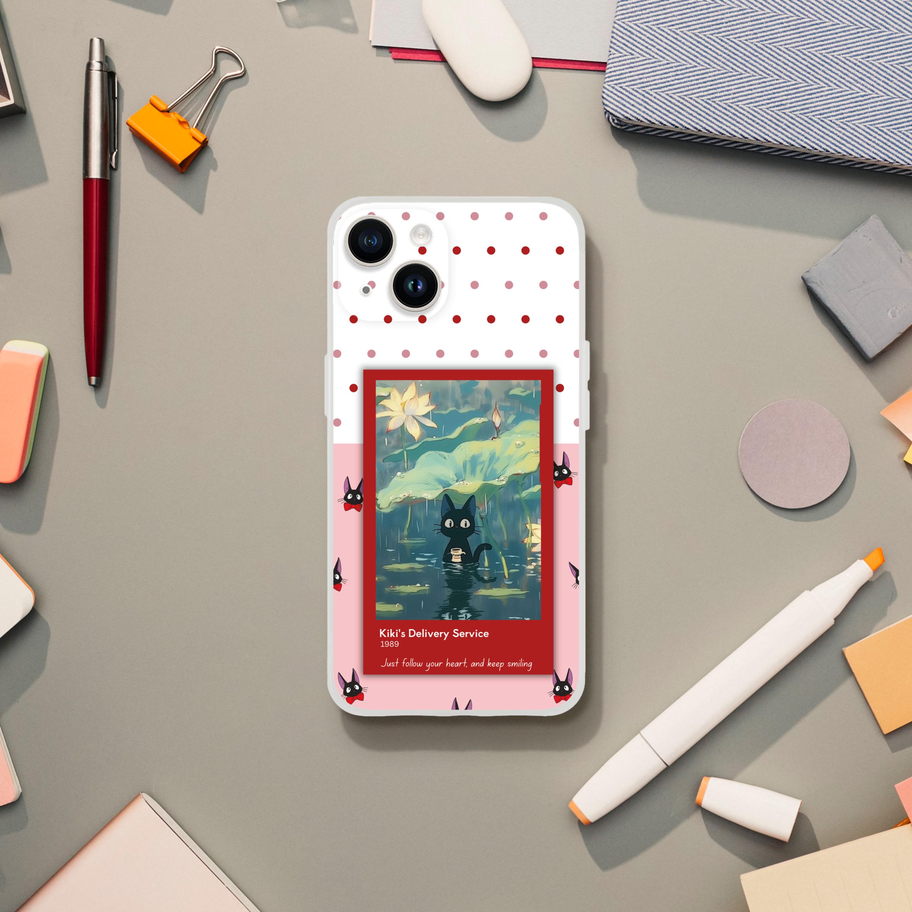 Red Polka Dot Cat Anime-inspired Phone Flexi Case – Cute Kawaii ...