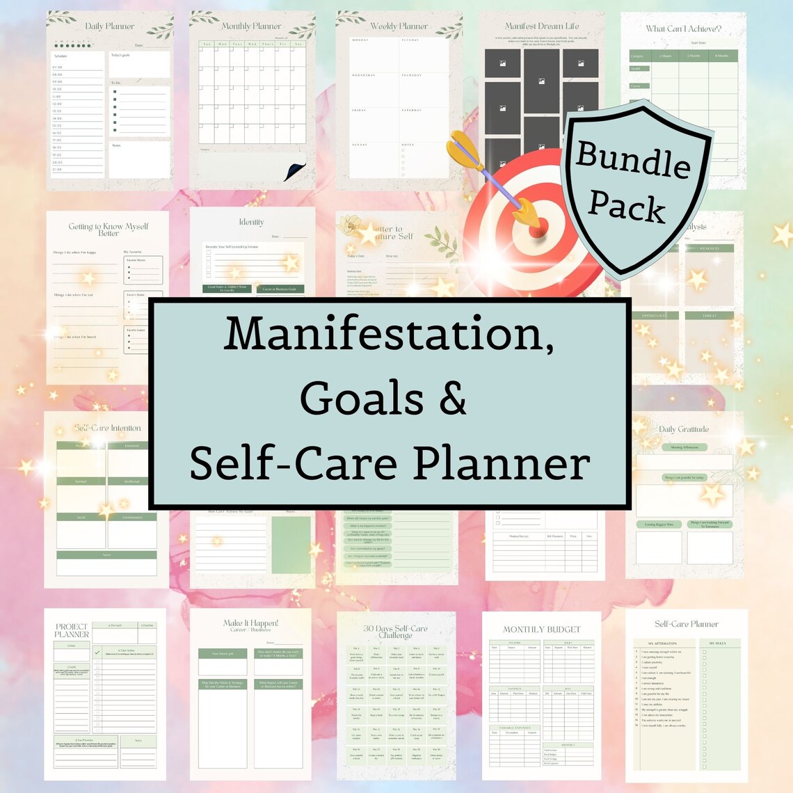 Manifestation Planner Goal Setter Self Care Planner - Etsy