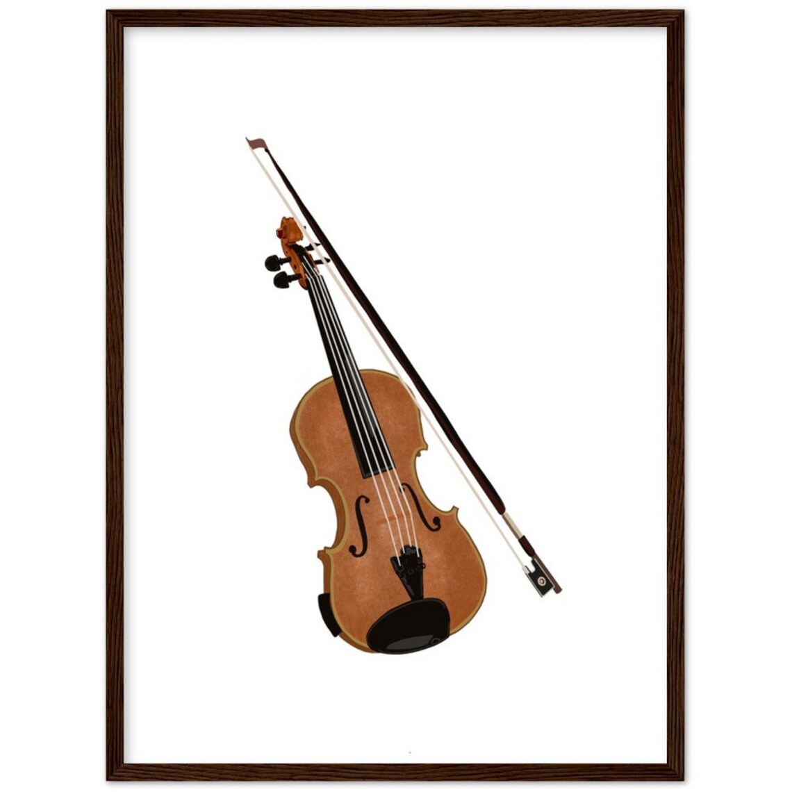 Violin Digital Wall Art Premium Matte Paper Wooden Framed Poster - Etsy