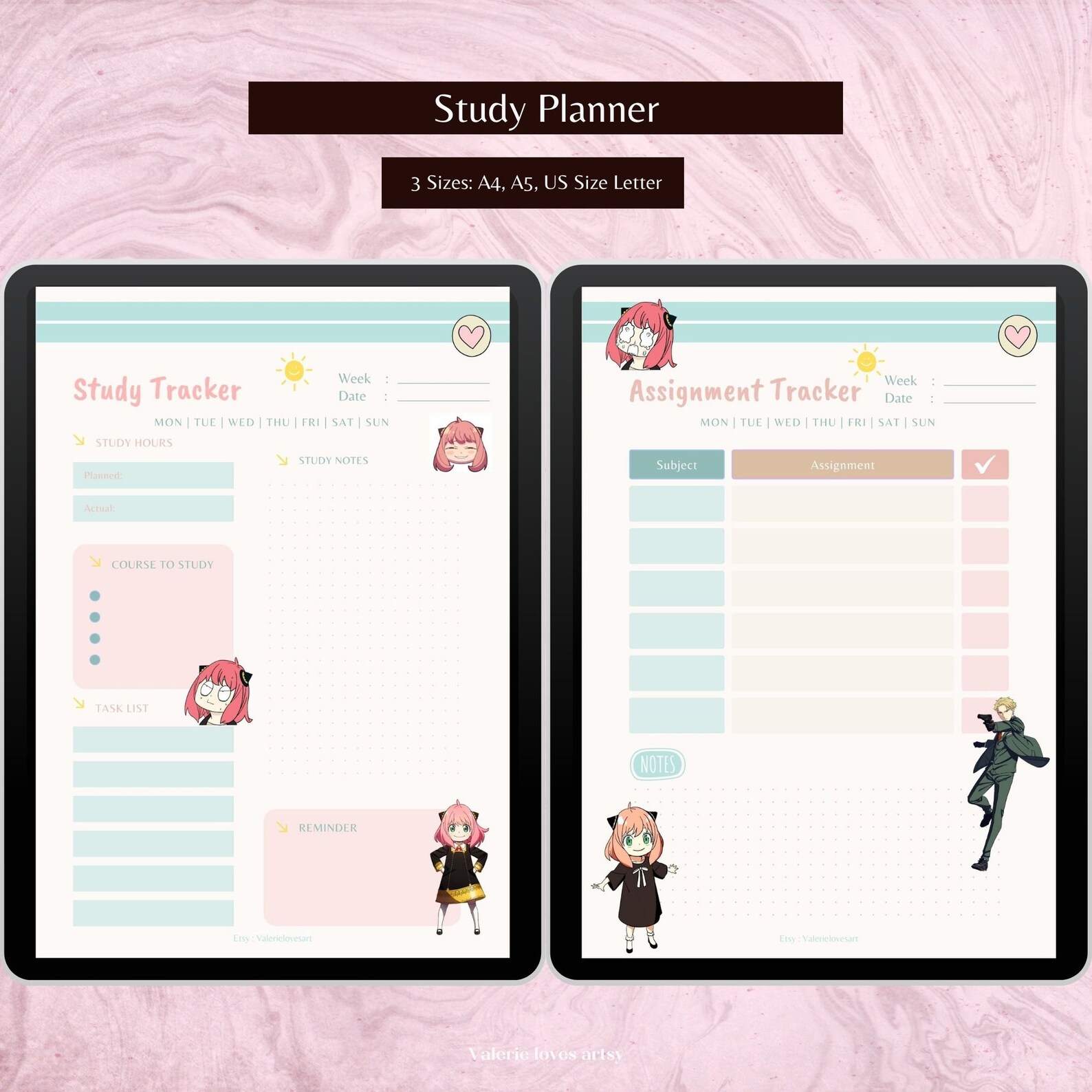 CUTE | Anime | Back to School | Undated Templates | Printable Undated ...