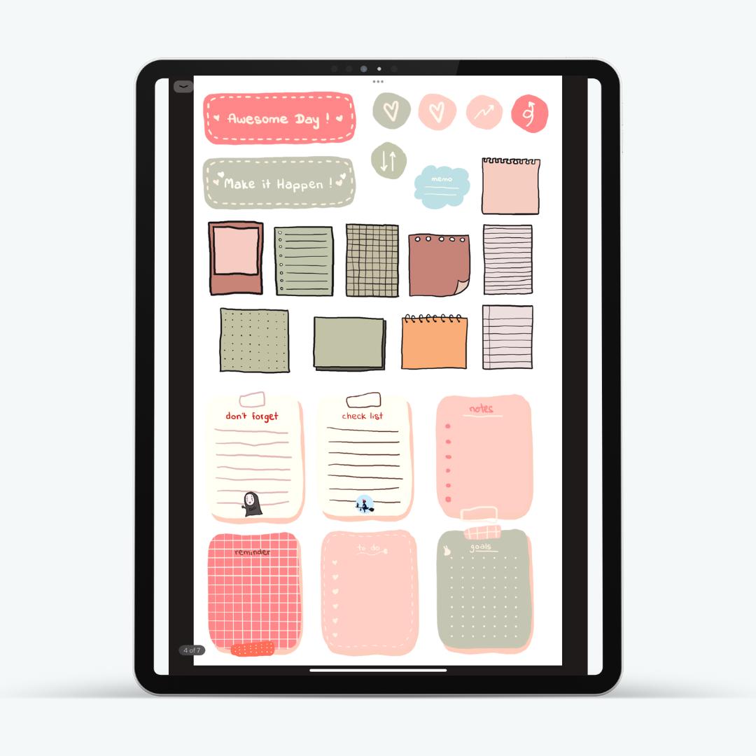 Kawaii Anime Digital Stickers, Studio Ghibli Digital Planner Stickers ...