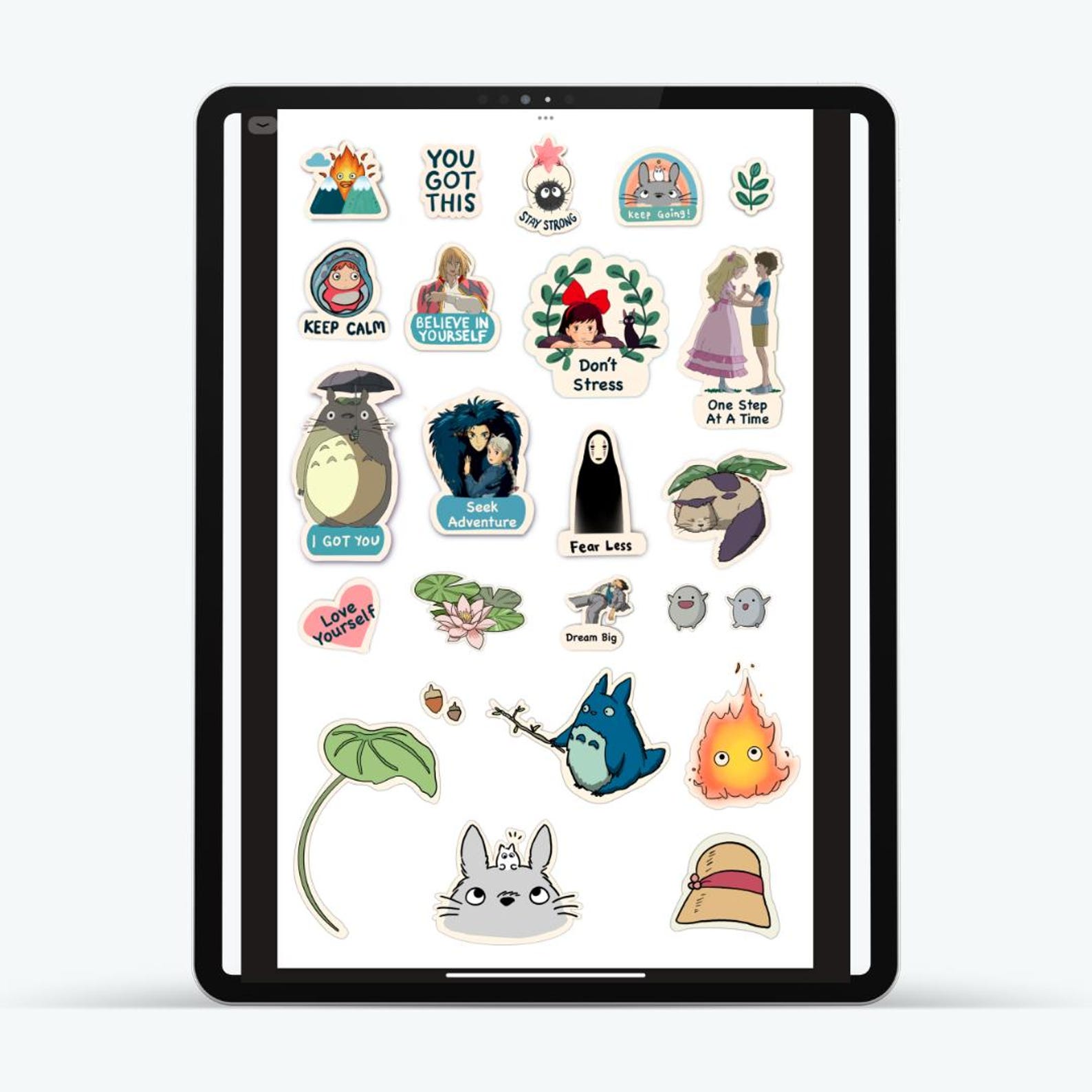 Kawaii Anime Digital Stickers, Studio Ghibli Digital Planner Stickers ...
