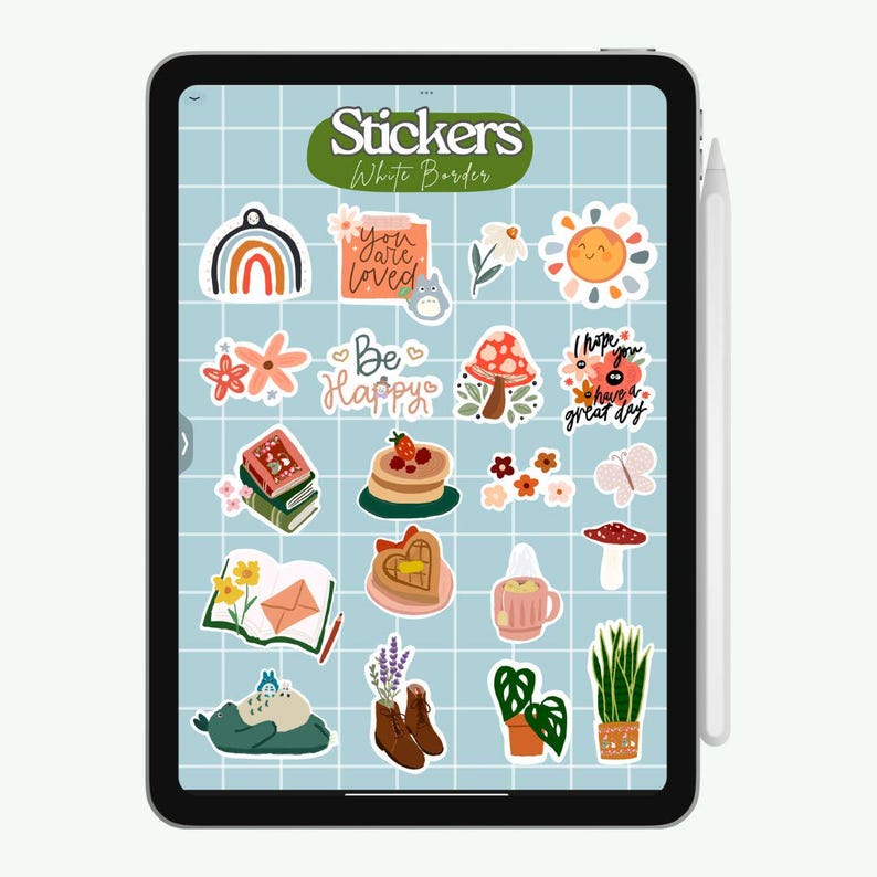 Kawaii Anime Digital Stickers, Studio Ghibli Boho Garden Digital ...