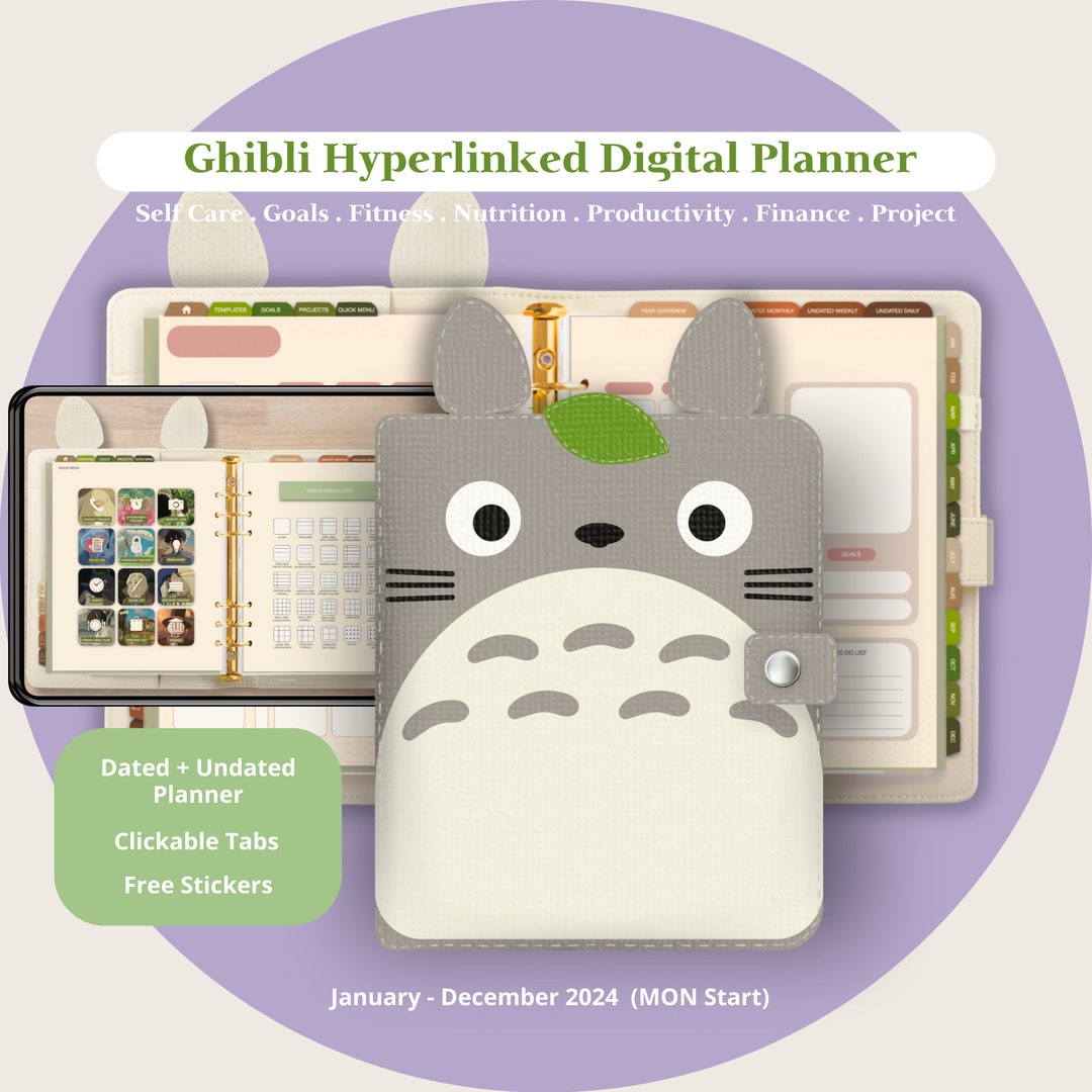 Cute Anime Hyperlinked Digital Planner 2024 for iPad and Tablet ...