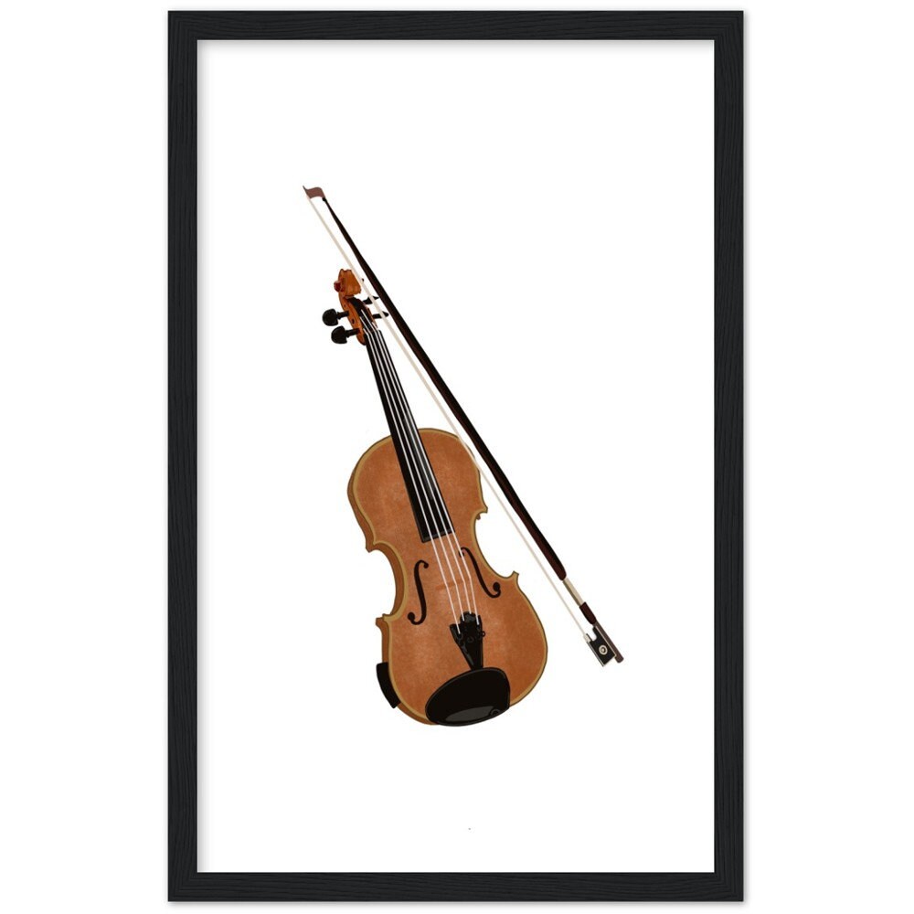 Violin Digital Wall Art Premium Matte Paper Wooden Framed Poster - Etsy