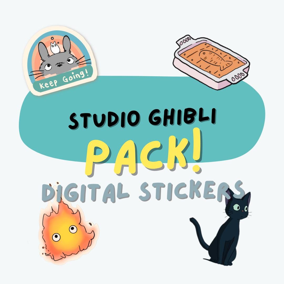 Kawaii Anime Digital Stickers, Studio Ghibli Digital Planner Stickers ...