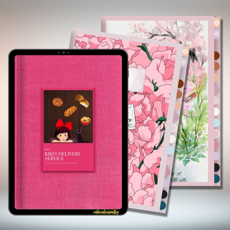 Anime Printable & Hyperlinked Digital Notebook, Undated Planner, Cute ...