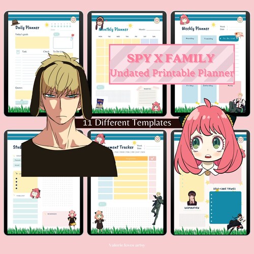 CUTE Anime Back to School Undated Templates Printable - Etsy