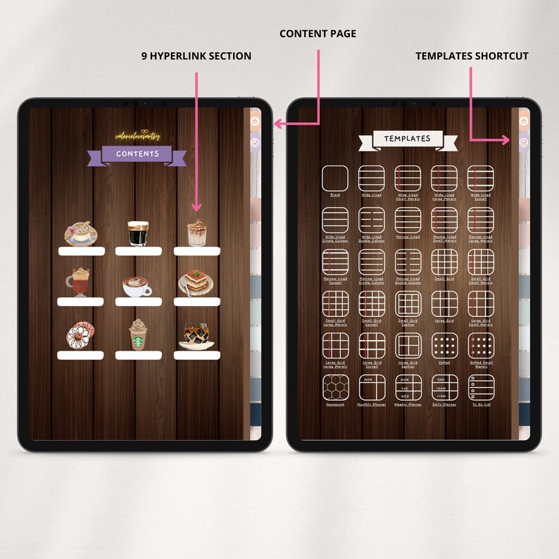 Digital Goodnote Notebook, Coffee, Note Taking Template, Digital ...