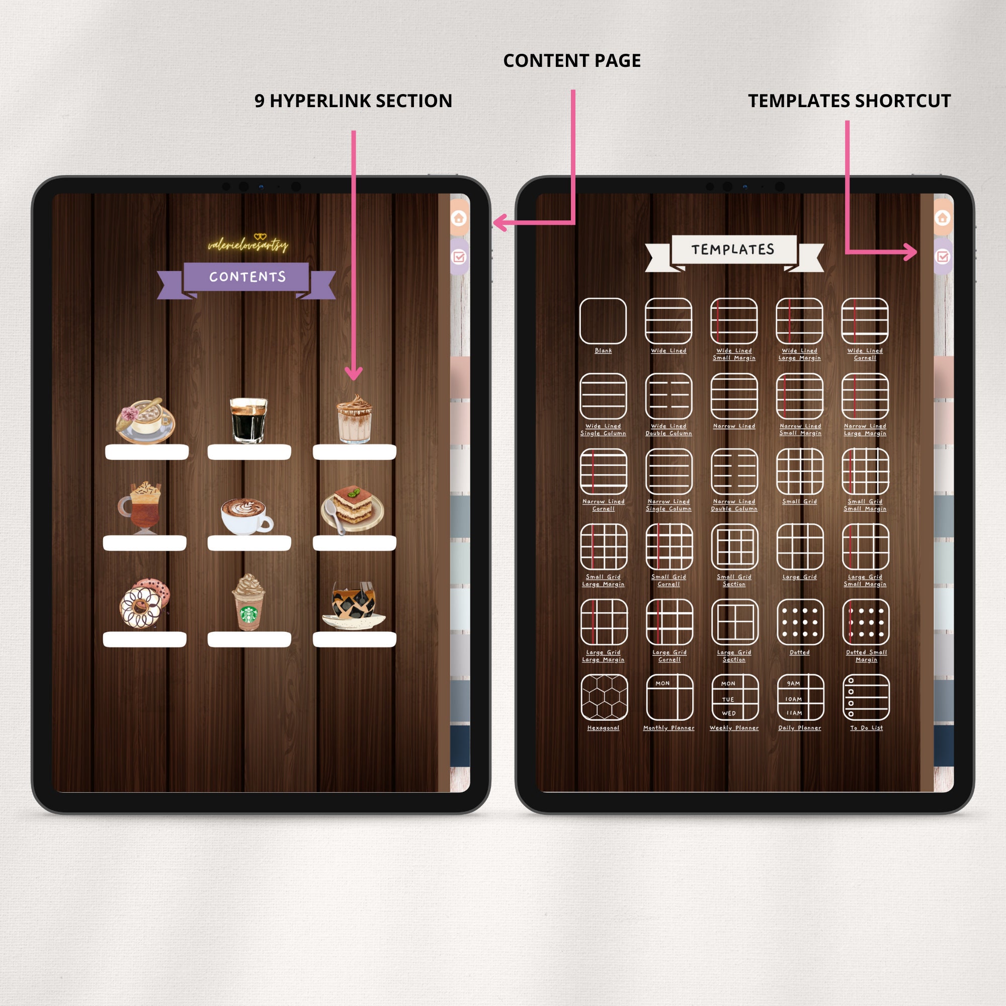 Digital Goodnote Notebook, Coffee, Note Taking Template, Digital ...