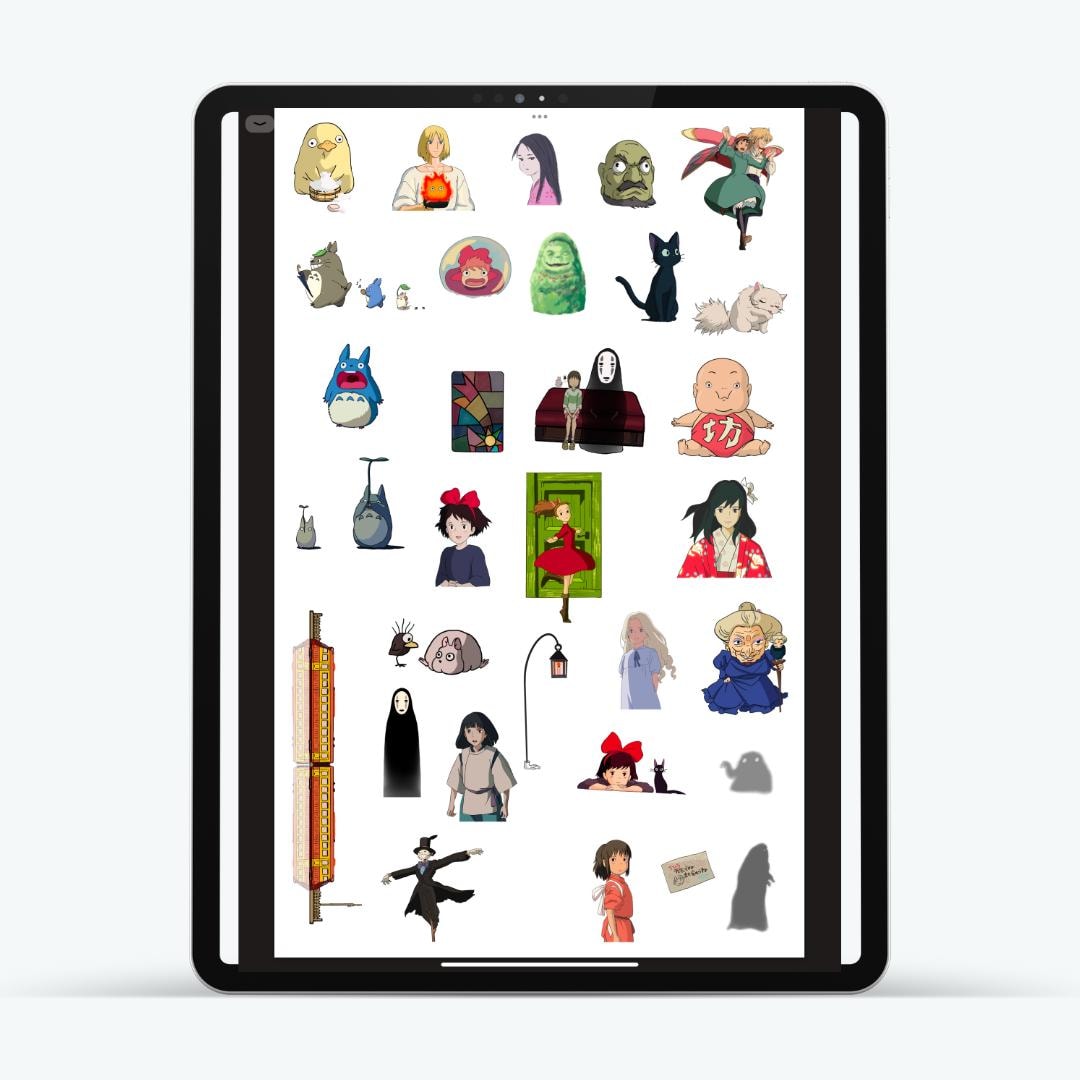 Kawaii Anime Digital Stickers, Studio Ghibli Digital Planner Stickers ...