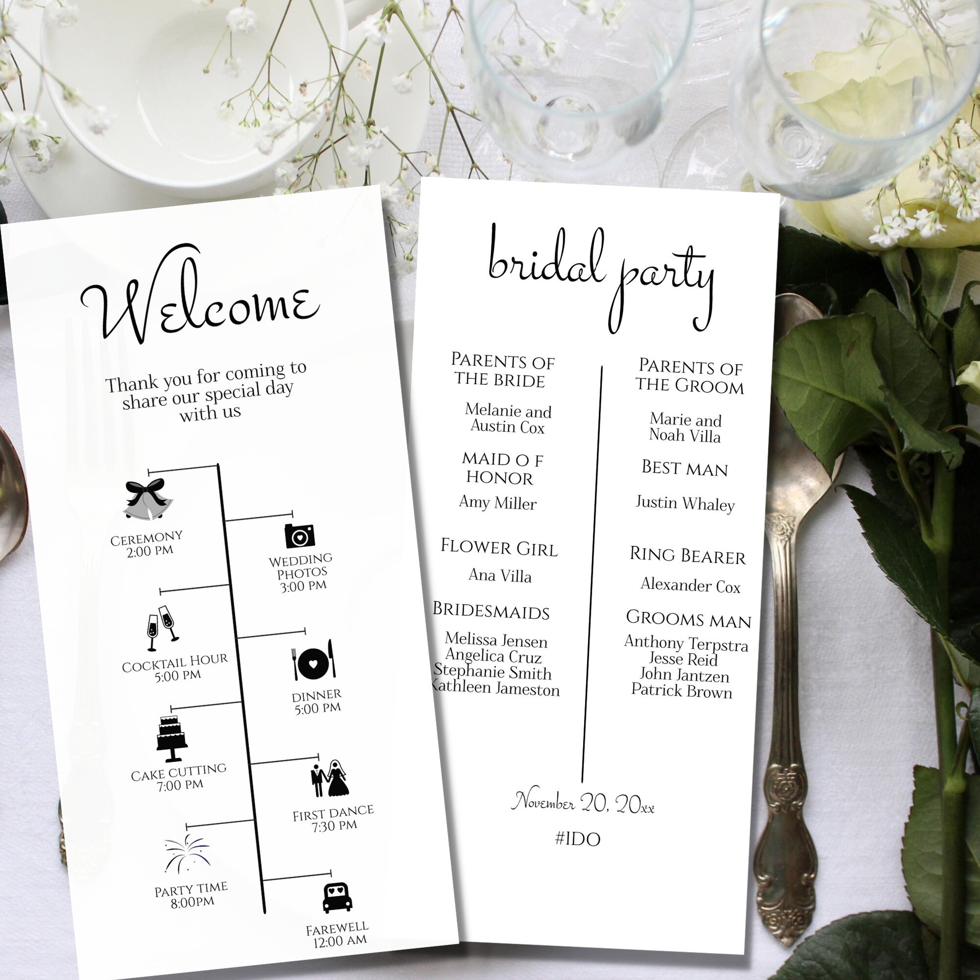 Wedding Timeline Template Program Template Wedding Download - Etsy