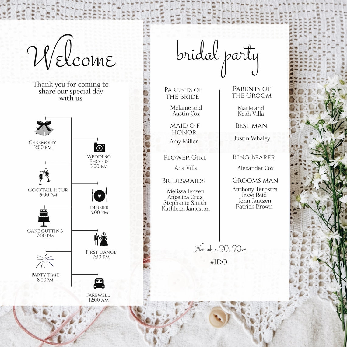Wedding Timeline Template Program Template Wedding Download - Etsy