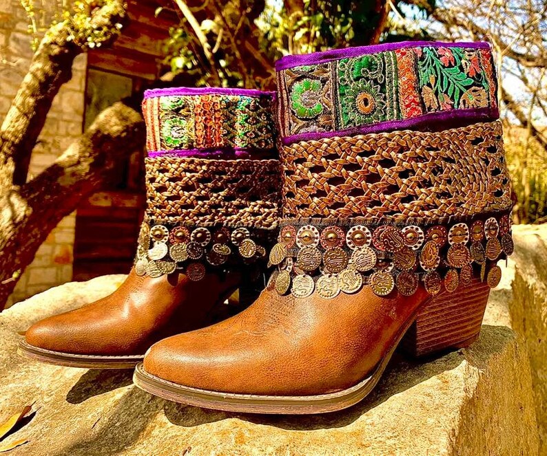 On SALE Upcycled Cowboy Boots Boho Boots Gypsy Cowgirl Reclaimed and Reinvented MIA Gambits Size ...