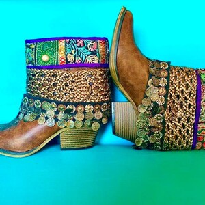 On SALE Upcycled Cowboy Boots Boho Boots Gypsy Cowgirl Reclaimed and Reinvented MIA Gambits Size ...