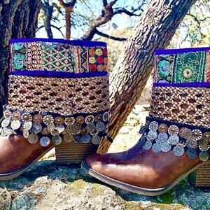 On SALE Upcycled Cowboy Boots Boho Boots Gypsy Cowgirl Reclaimed and Reinvented MIA Gambits Size ...