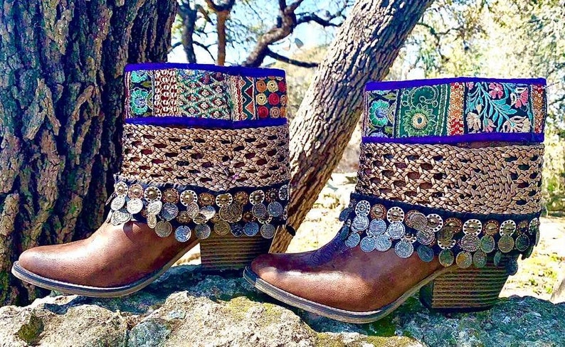 On SALE Upcycled Cowboy Boots Boho Boots Gypsy Cowgirl Reclaimed and Reinvented MIA Gambits Size ...