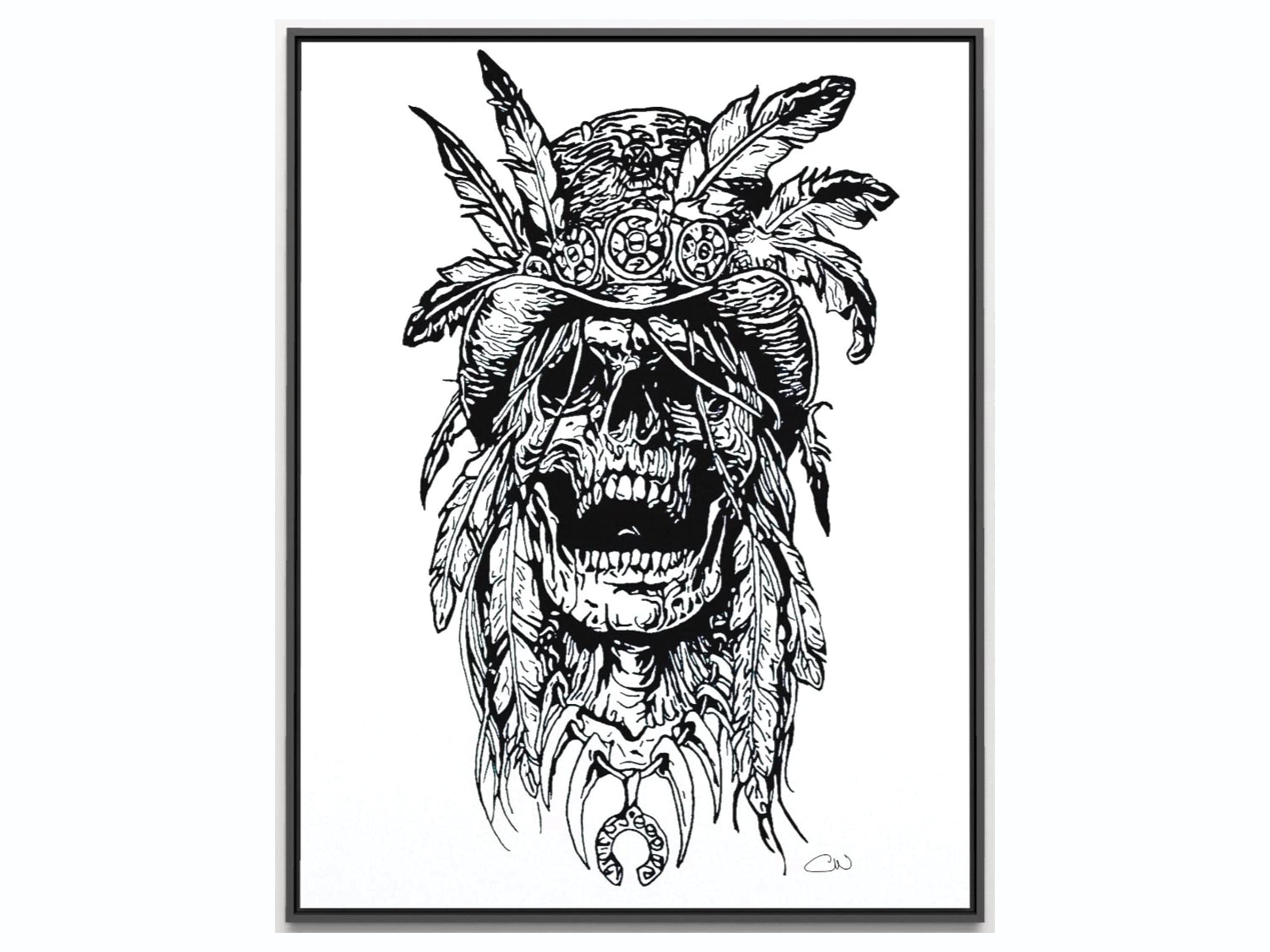 Voodoo Skull Drawing