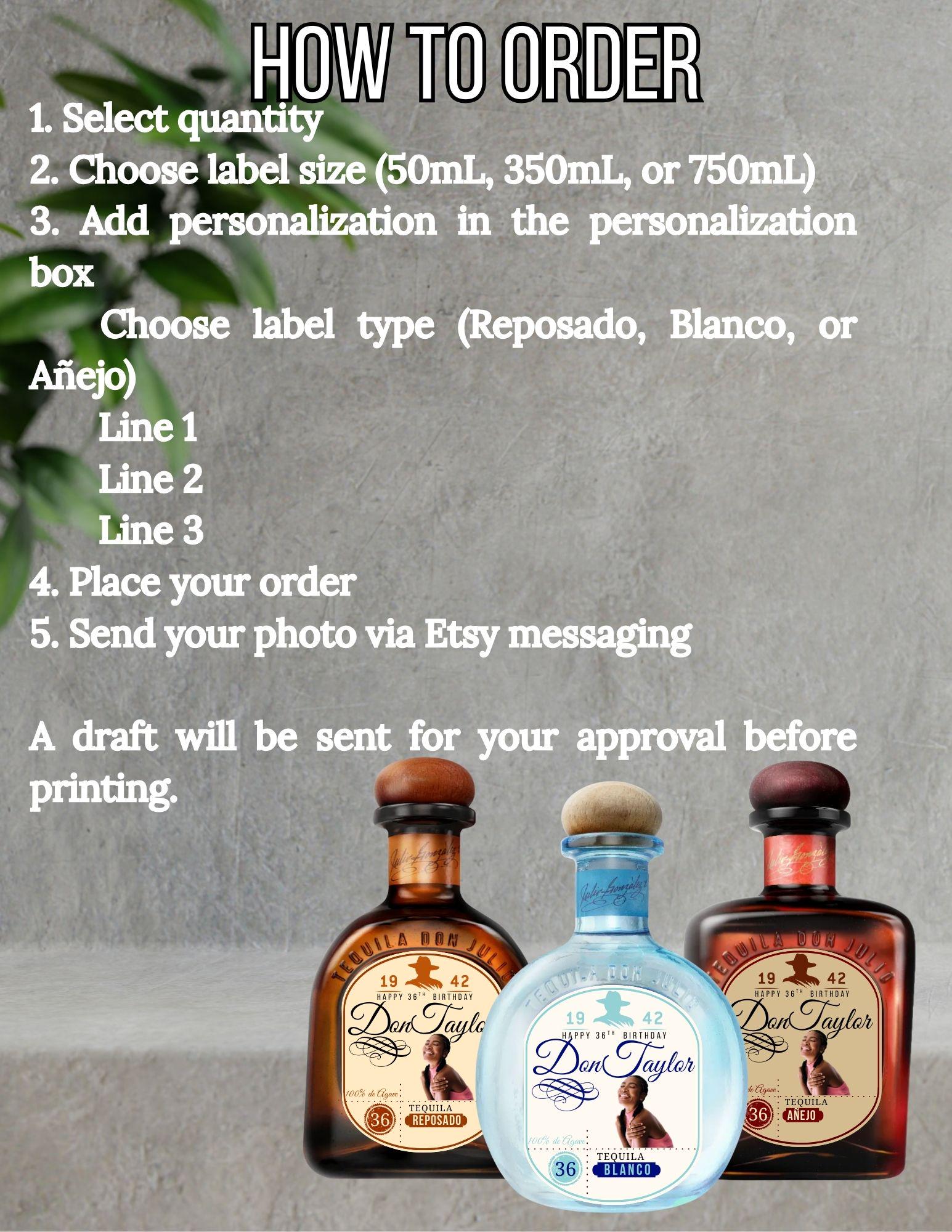 Custom Don Julio Inspired Birthday Label – Personalized Liquor Bottle ...