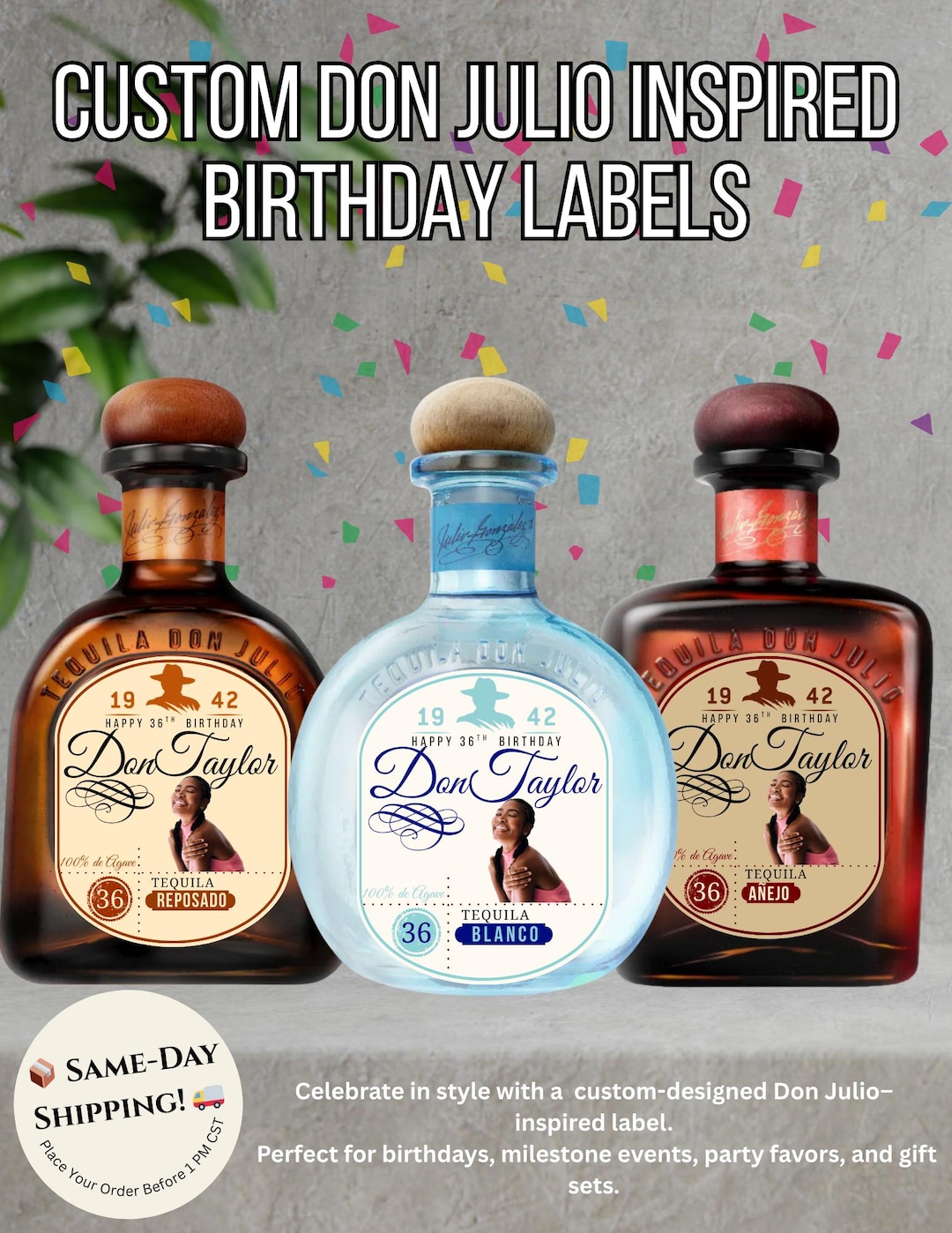 Custom Don Julio Inspired Birthday Label – Personalized Liquor Bottle ...