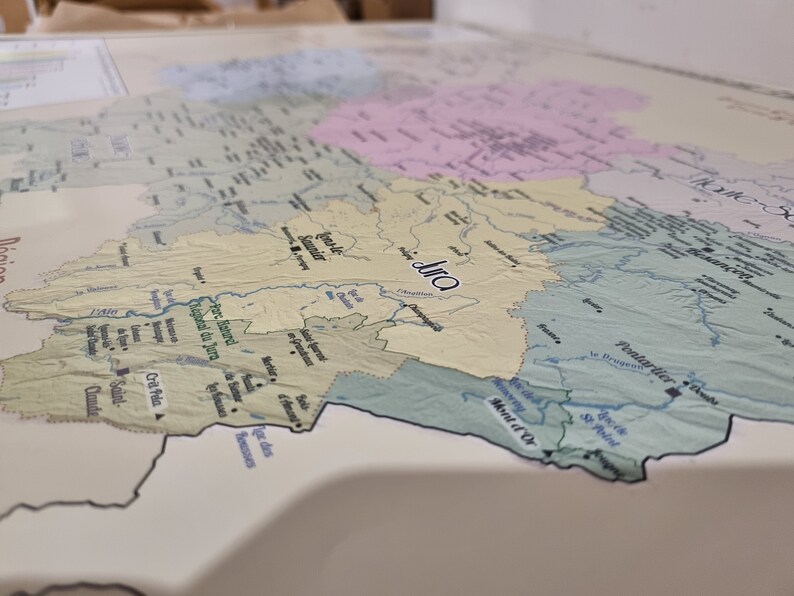 Geographic Wall Map of Burgundy Franche-comté - Etsy