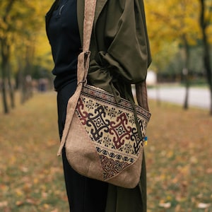 Handmade Ethnic Tapestry Crossbody Bag, Jute Cotton Shoulder Bag - Etsy