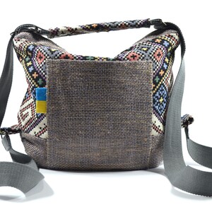 Fabric Convertible Backpack, Womens Burlap Bag Made of Cotton and ...