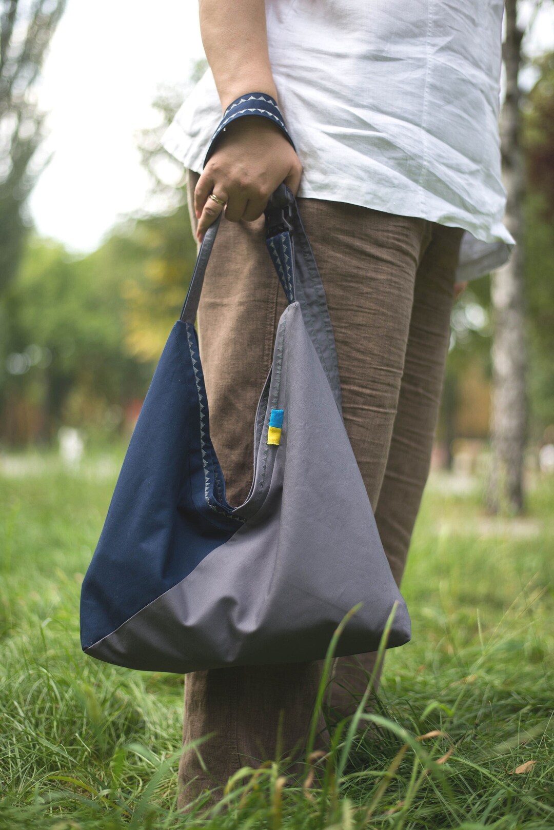 Big сanvas Bag . Canvas Crossbody Bag With the Button, 2 Pocket Bag ...