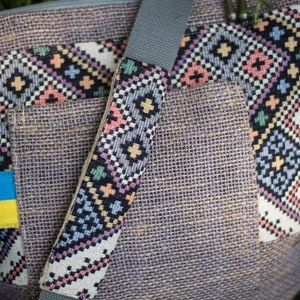 Fabric Convertible Backpack, Womens Burlap Bag Made of Cotton and ...