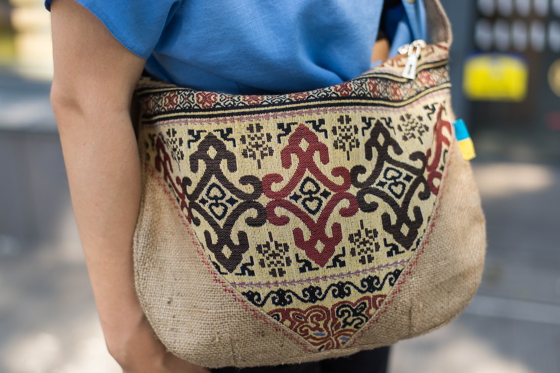 Women's Handmade Fabric Shoulder Bag in Ethnic Style. Designer Shoulder ...