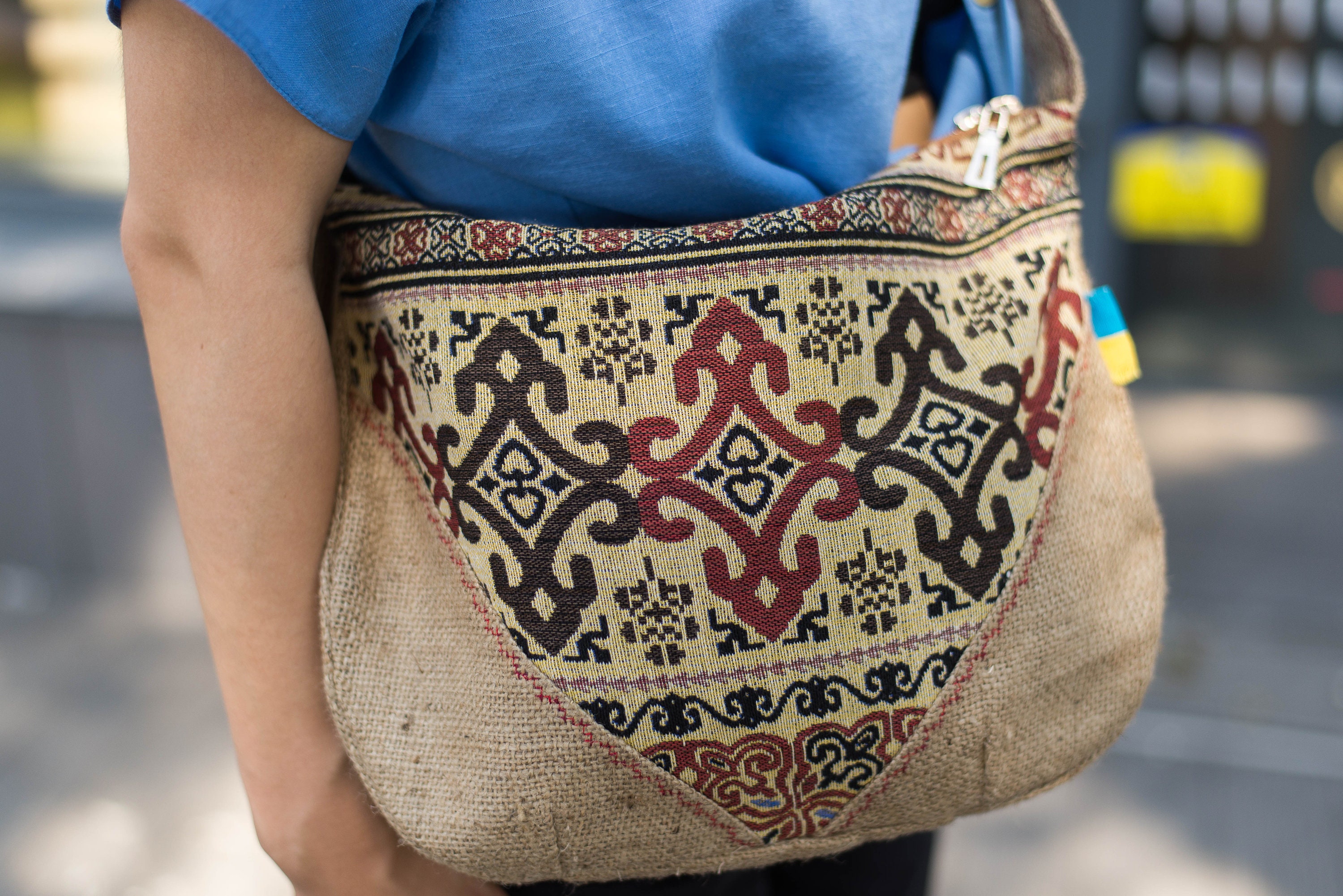 Handmade Ethnic Tapestry Crossbody Bag, Jute Cotton Shoulder Bag - Etsy