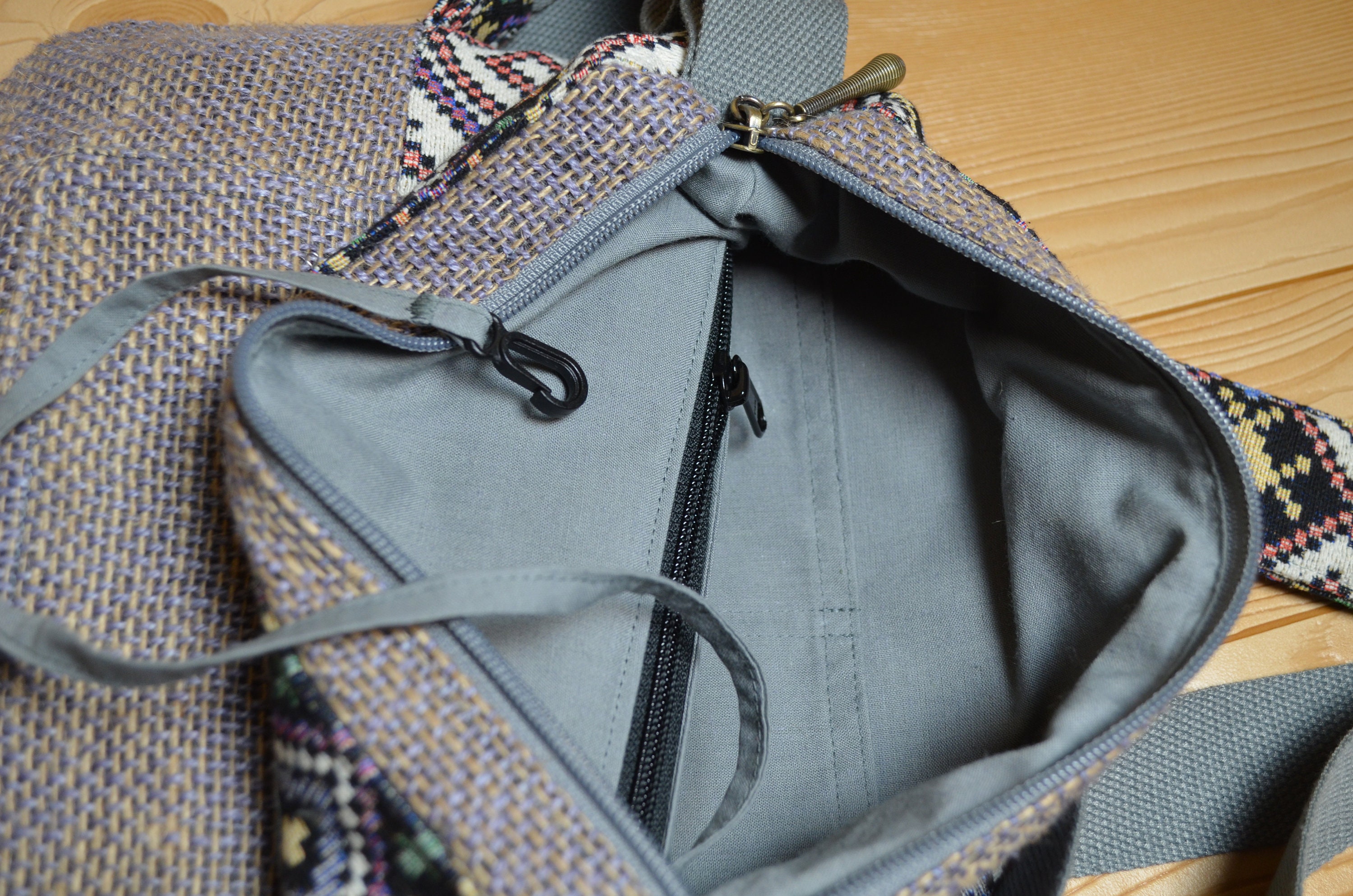 Fabric Convertible Backpack, Womens Burlap Bag Made of Cotton and ...