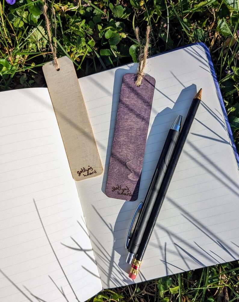 Hand-burned Pyrography Wooden Bookmark, Sunflower Honey Bee, Spider ...