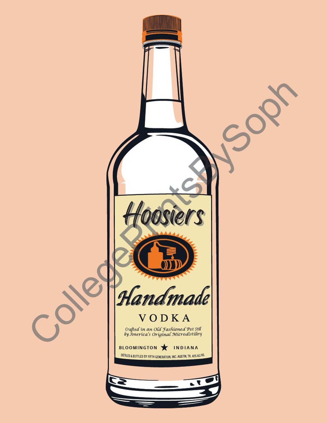 Indiana University Titos Digital File Print Orange - Etsy