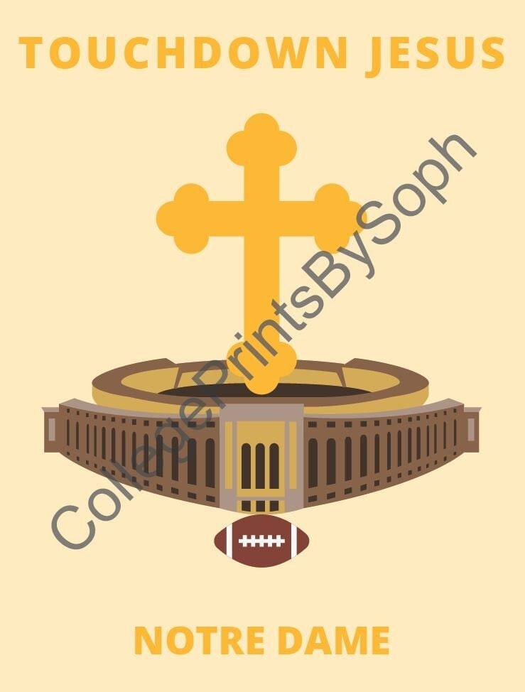 Touchdown Jesus Notre Dame Poster Print - Etsy