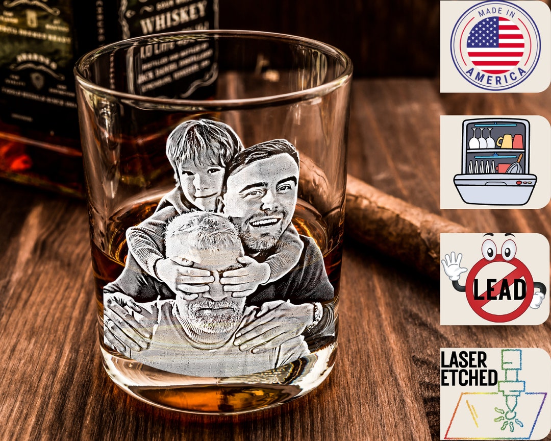 Etched Picture Rocks Glass Personalized Whiskey Glasses - Etsy