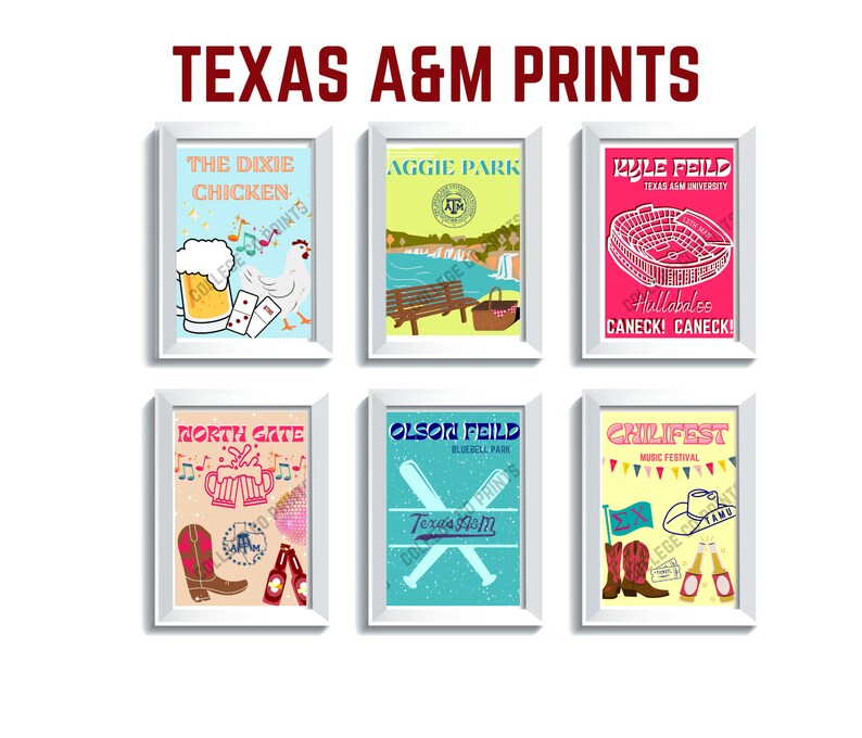 Texas A&M Decor, Instant Download, Digital Prints, Tamu Decor, Dorm ...