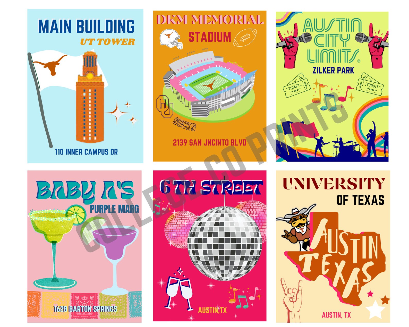 UT Texas Decor, Instant Download, Digital Prints, UT Decor, Dorm Decor ...