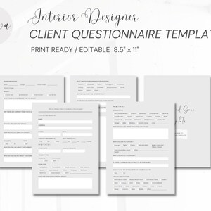 Client Questionnaire Canva Template, Customizable, Print Ready, Client ...