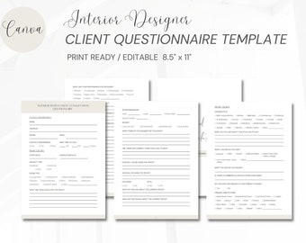 Client Questionnaire Canva Template Customizable Print - Etsy